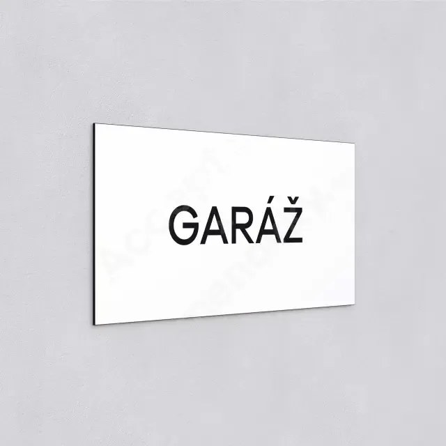 ACCEPT Označení podlaží "GARÁŽ" - stříbrná tabulka - černý popis