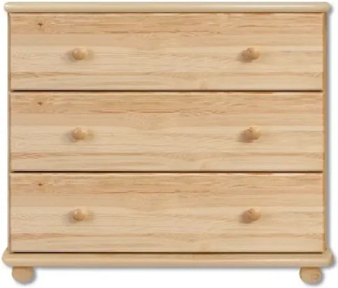 Zásuvková komoda KM 106 z masivní borovice š. 80 cm (na výběr více variant)