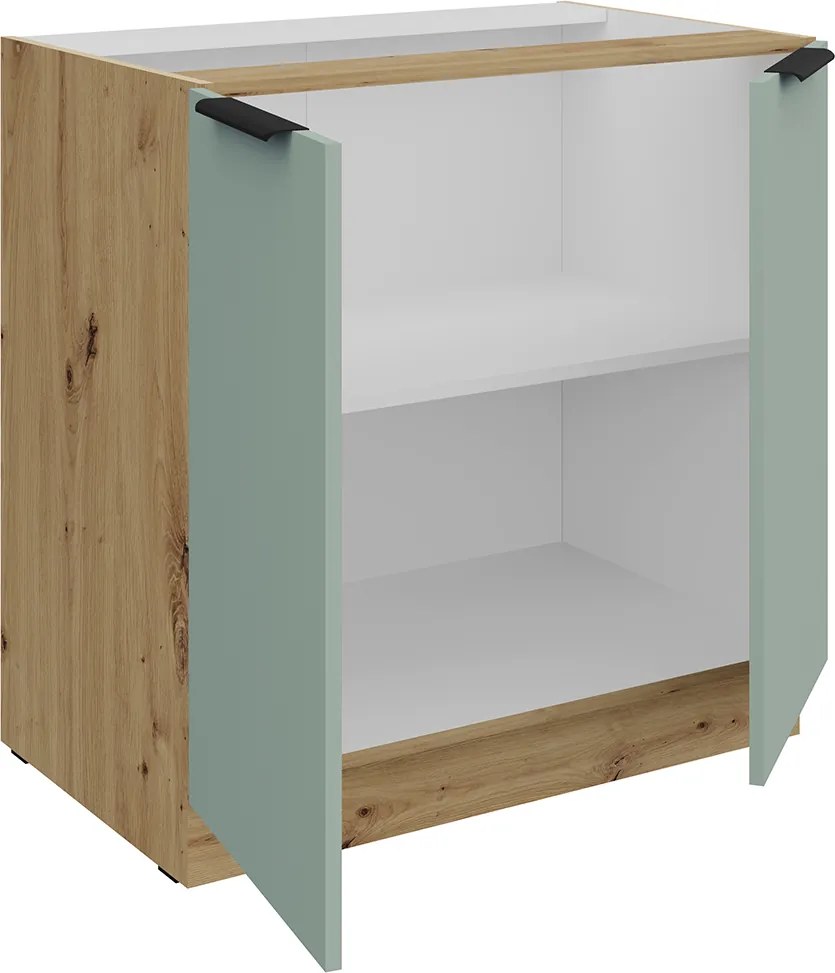 ARIA st | dolní skříňka 80 D 2F policová | 80 cm | ANTI FINGERPRINT povrch | artisan/aquamarine