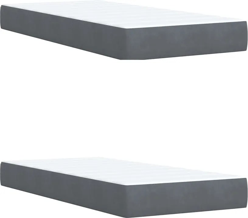 Box spring postel s matrací tmavě šedá 200x200 cm samet 3291003