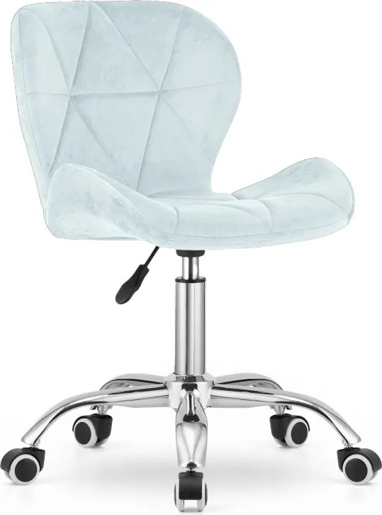 Set do pracovny ZARIMO stůl 80x40 cm, černá + křeslo AVOLA VELVET, světle modré