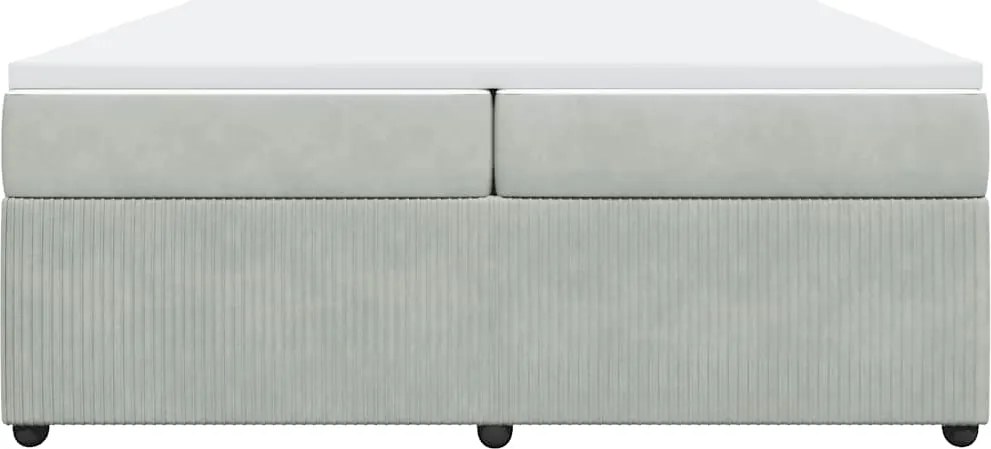 Box spring postel s matrací světle šedá 200x200 cm samet 3285662