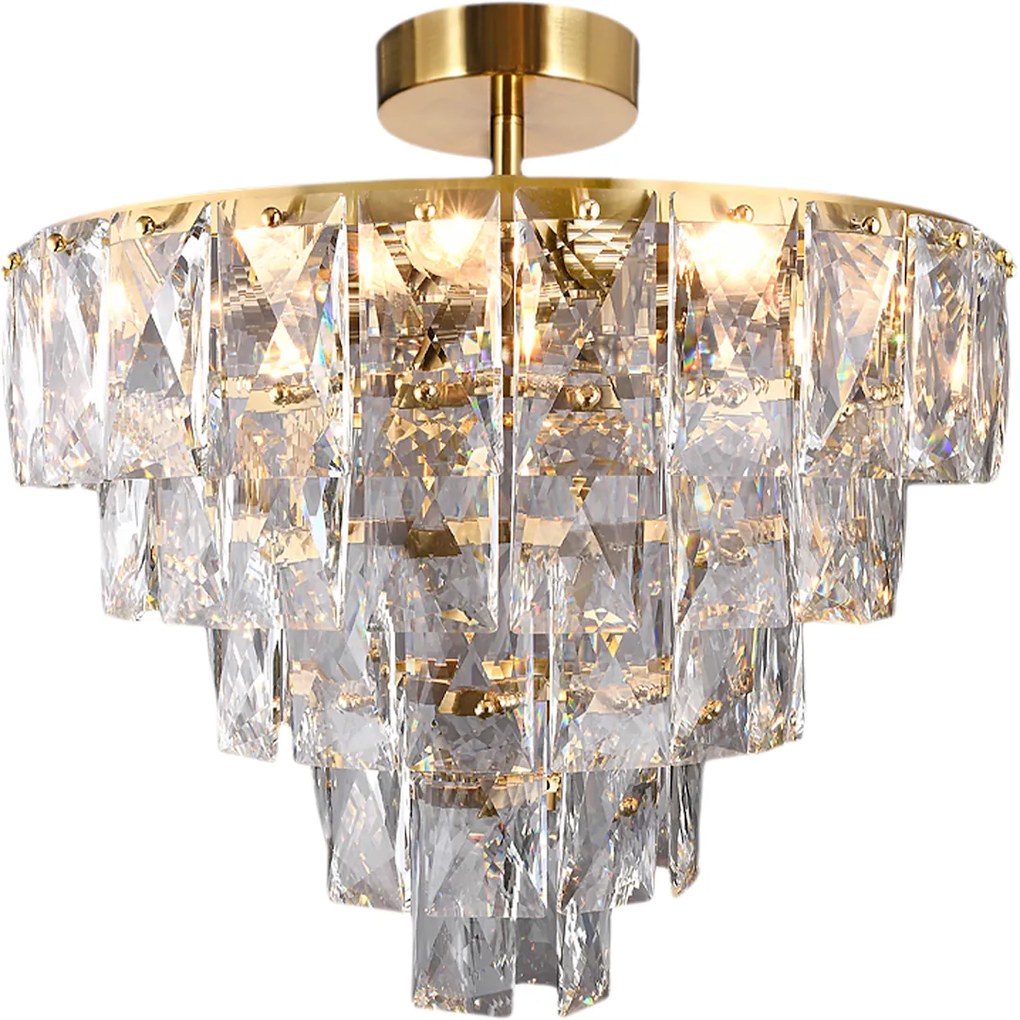 Lustr Chelsea II, 1x křišťálové stínítko, (fi 50cm), g