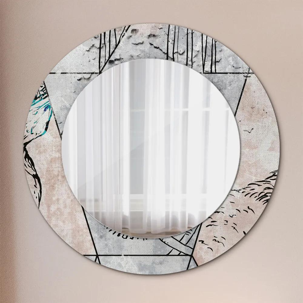 Kulaté dekorativní zrcadlo na zeď Abstry zvířata fi 50 cm