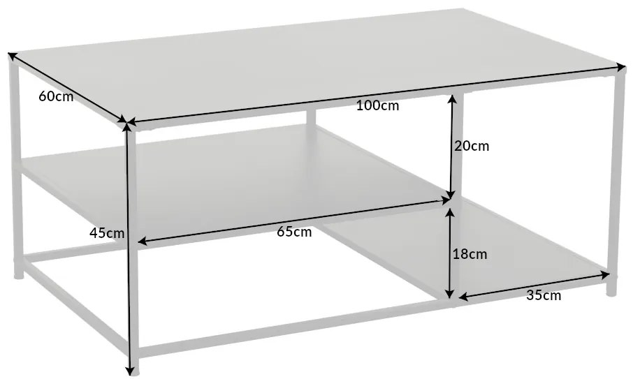 Designový konferenční stolek Damaris II 100 cm černý