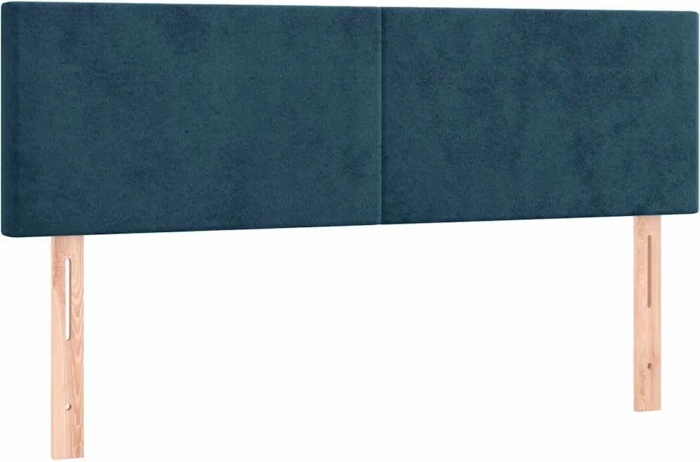 Box spring postel s matrací tmavě modrá 140x200 cm samet 3127377