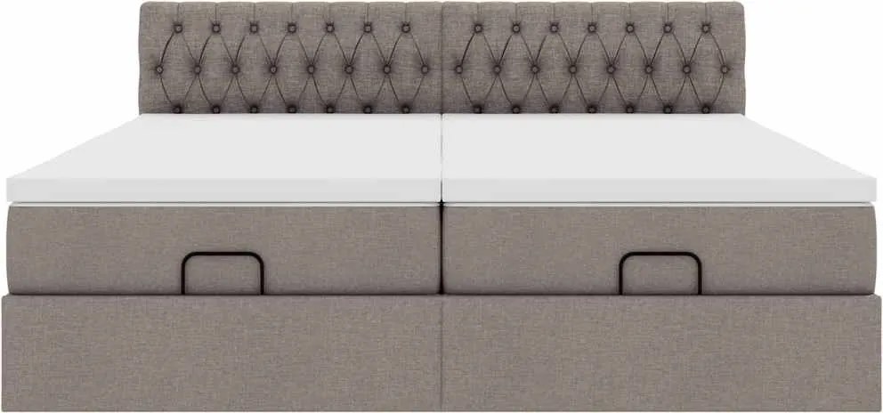 Osmanský rám postele s matracíes taupe 200x200cm textil 3312026