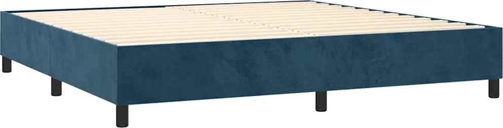 Box spring postel s matrací tmavě modrá 200x200 cm samet 3143047