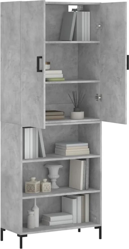 Skříň highboard betonově šedá 69,5x34x180 cm kompozitní dřevo 3196071