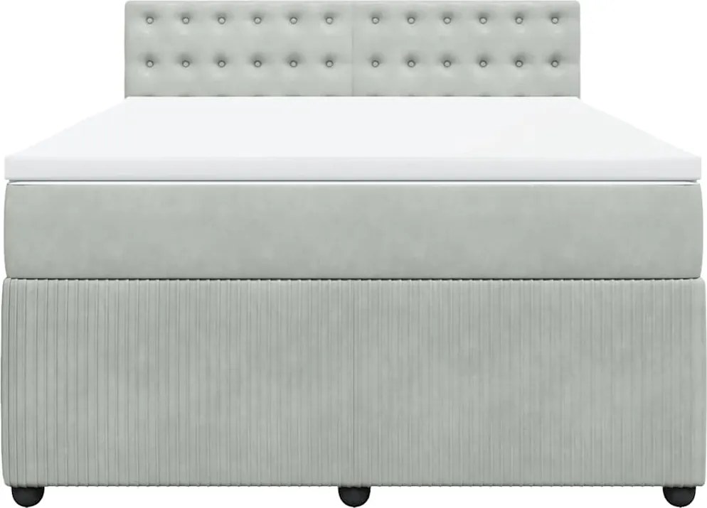 Box spring postel s matrací světle šedá 140x190 cm samet 3287746