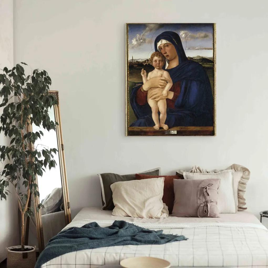Reprodukce obrazu Marie s chlapcem Ježíšem, stojící dává požehnání
