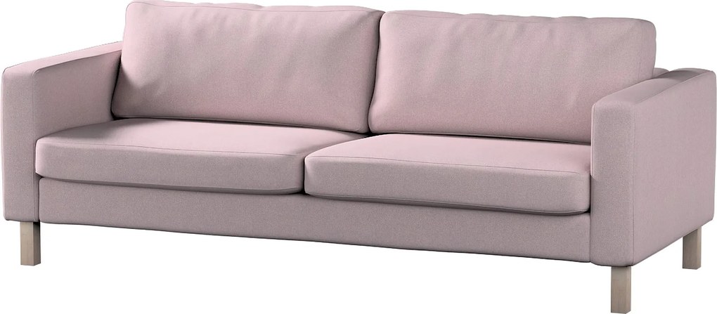 Potah na pohovku IKEA Karlstad 3-místná, nerozkládací, krátký barva růžová látka pletený vzor