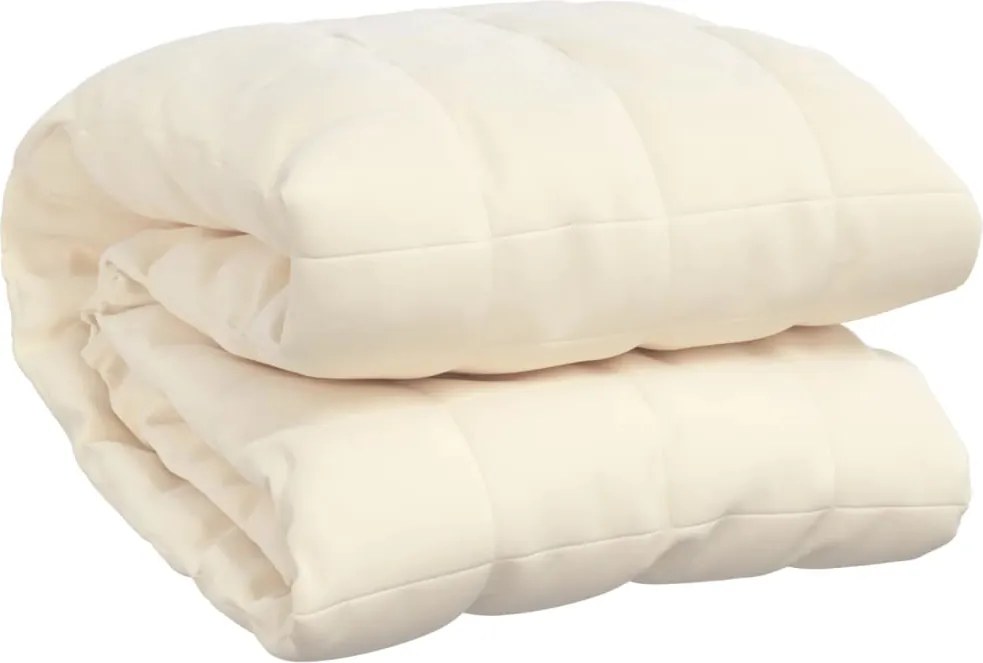 Zátěžová deka světle krémová 152 x 203 cm 11 kg textil 3154874