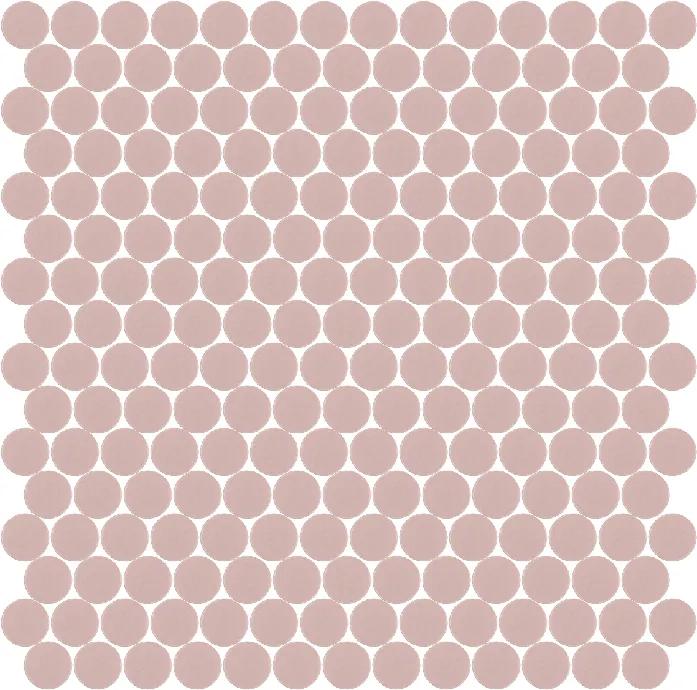 Hisbalit Obklad skleněná růžová Mozaika 255A MAT kolečka  kolečka prům. 2,2 (33,33x33,33) cm - KOL255AMH