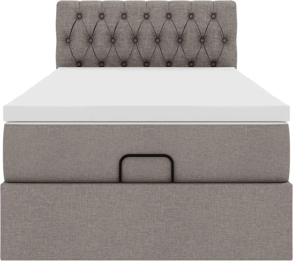 Osmanský rám postele s matrací taupe 80x200cm textil 3311501