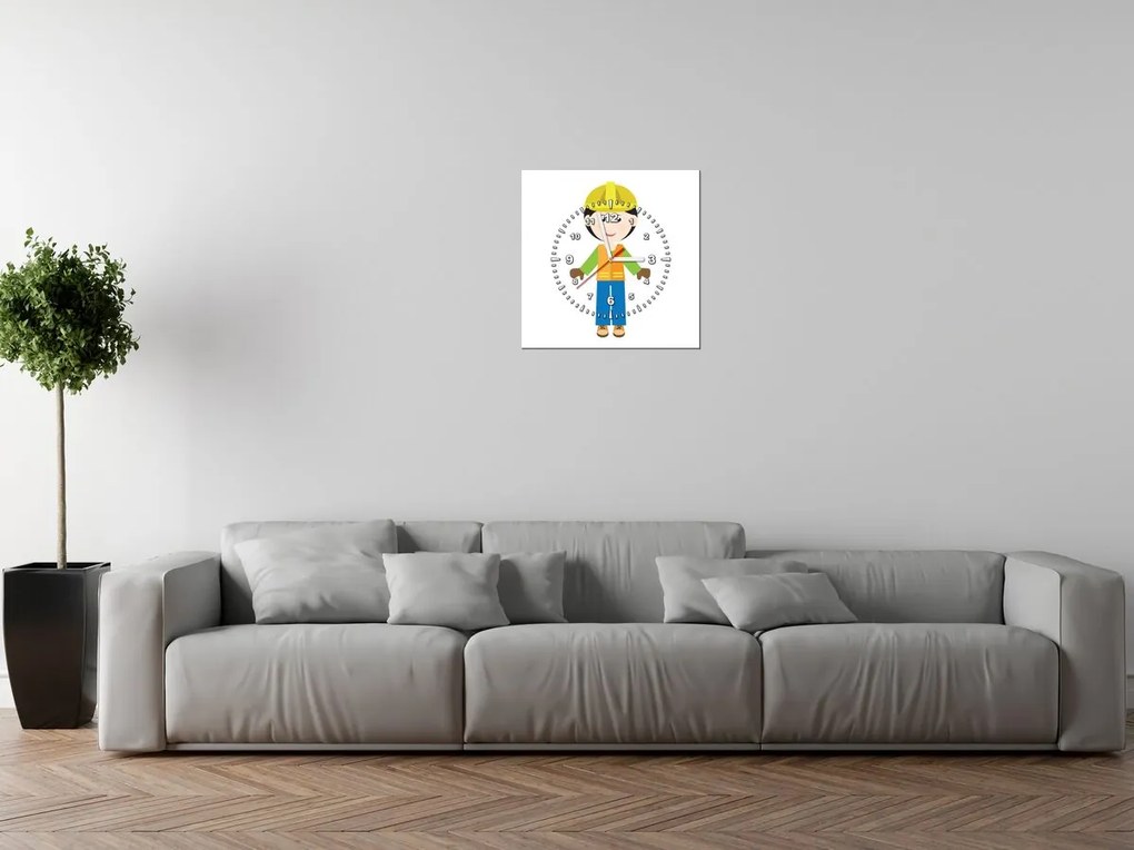 Gario Obraz s hodinami Malý stavitel Rozměry: 40 x 40 cm
