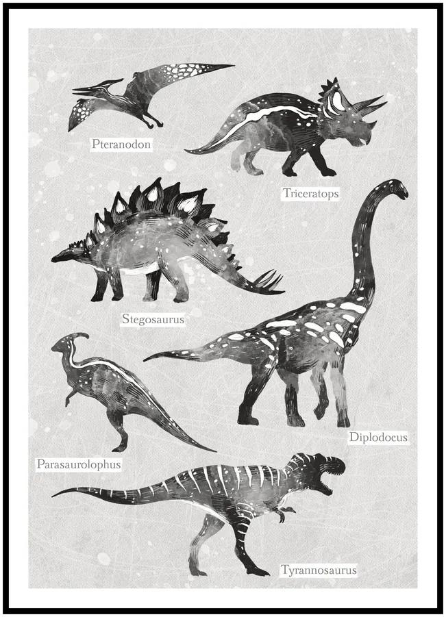 Plakát Dinosauři Rozměr plakátu: 50 x 70 cm, Varianta dinosaurů: S popisky