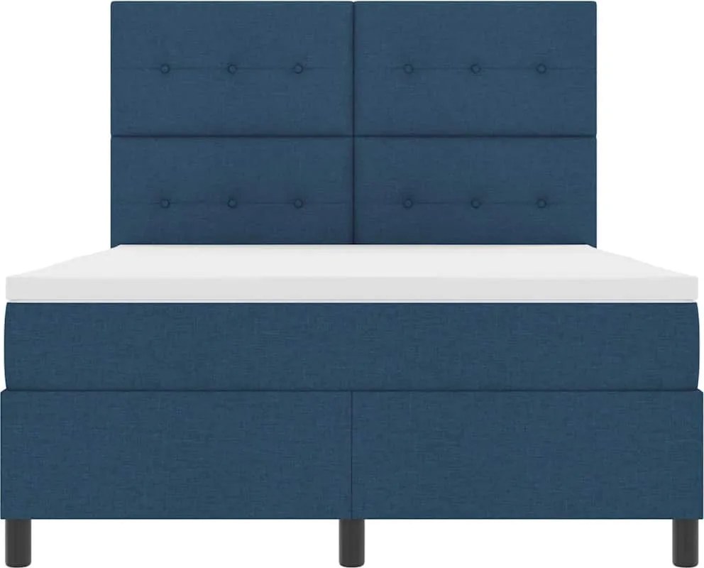 Postel s boxspringem s čelo Modrá 140 x 200 cm textil 3339398