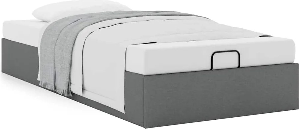 Osmanský rám postele bez matrací tmavě šedá 80x200cm textil 3310834