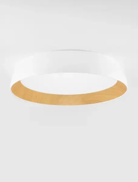 LED stmívatelné bílo-dřevěné moderní stropní svítidlo Sigi 2