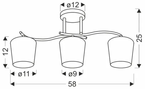 Lustr na tyči ESNYR 3xE27/40W/230V černá/bílá