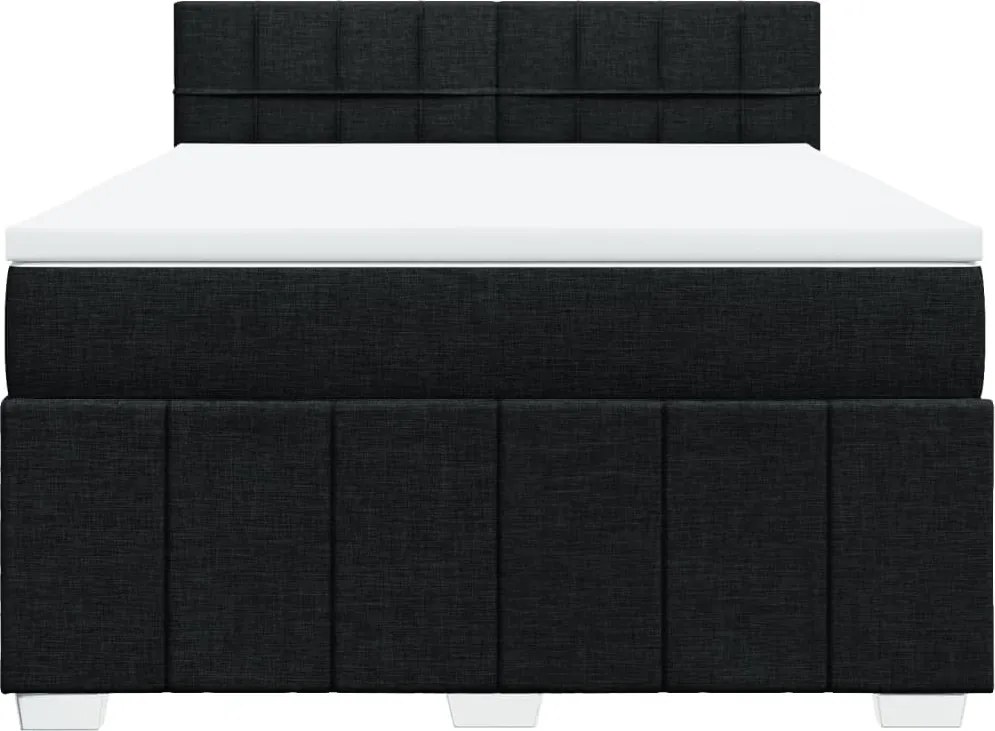 Box spring postel s matrací černá 140x200 cm textil 3289393