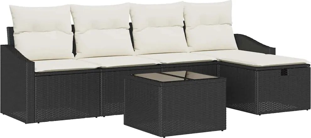Set pohovek 6 ks Černá polyratan 3359266