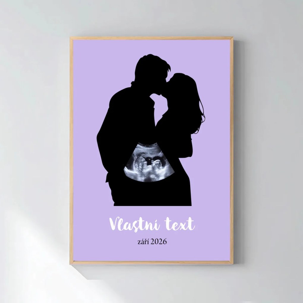 Personalizovaný magický fotoobraz v rámu - 50x70 - s párem a ultrazvukem