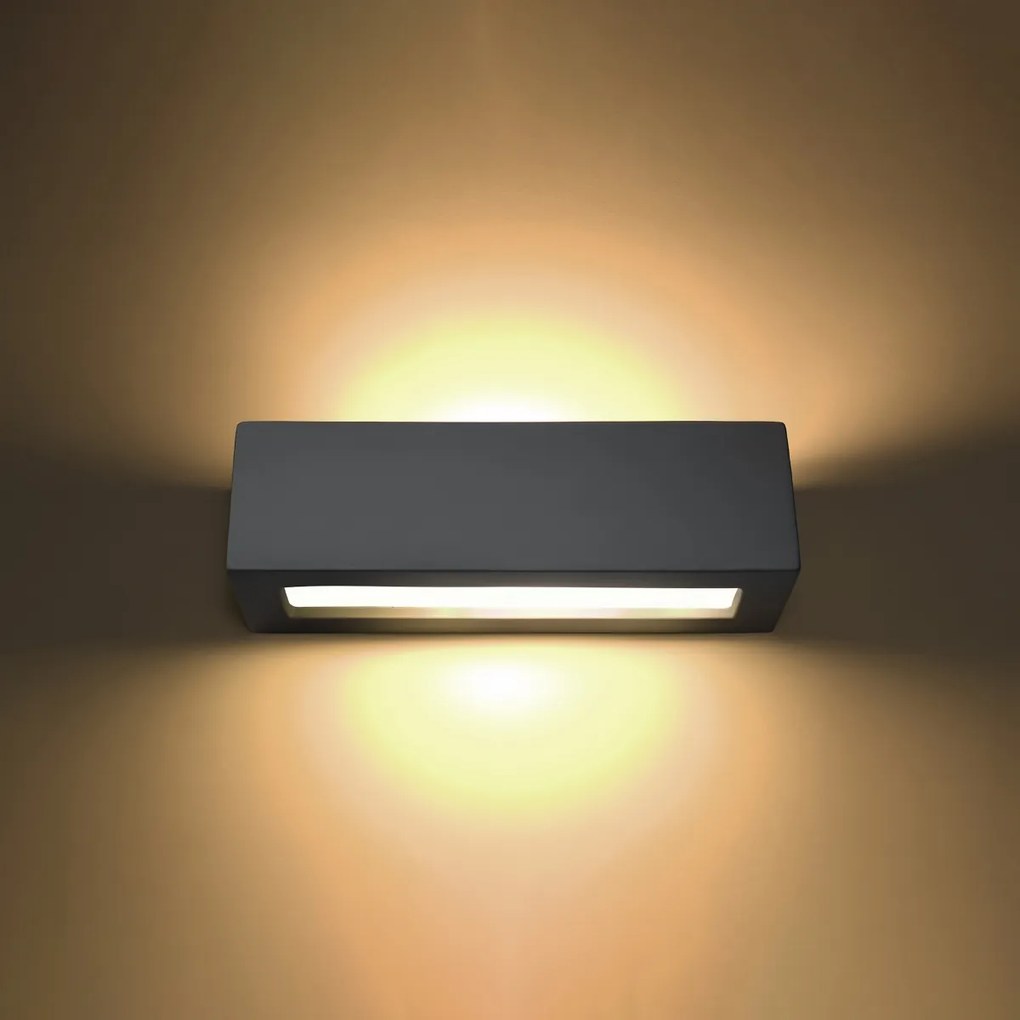 Sollux Lighting Nástěnné svítidlo keramické VEGA šedé