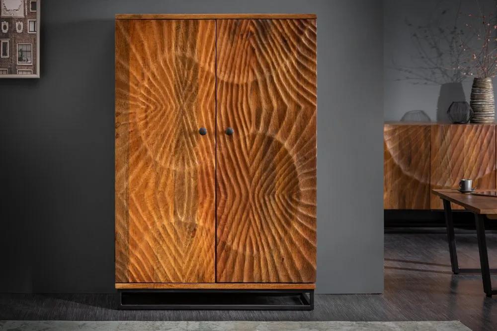 Barová skříňka FILEMON Dekorhome Přírodní dřevo