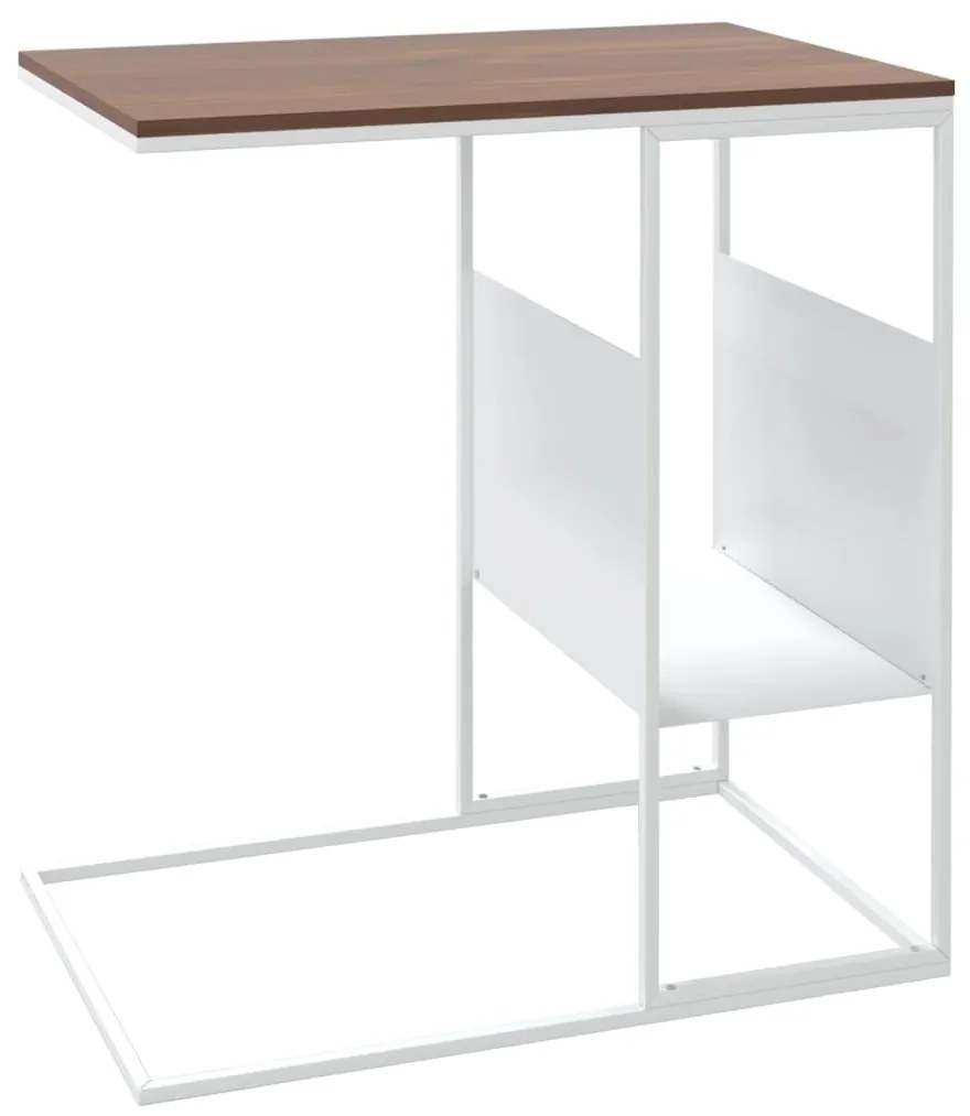 Odkládací stolek bílý 55 x 36 x 59,5 cm kompozitní dřevo - Default Title