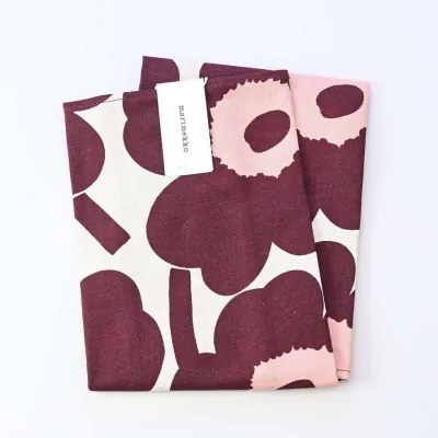 Kuchyňská utěrka Unikko Burgundy Marimekko