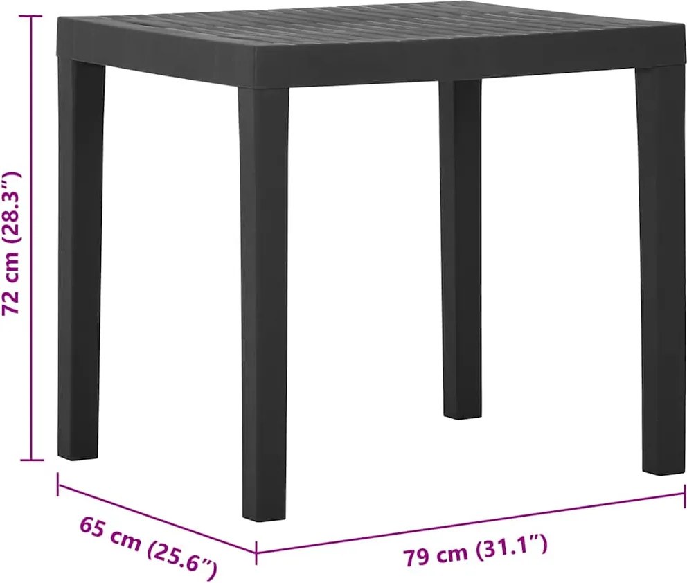 Zahradní stůl šedý 79 x 65 x 72 cm plast 315843