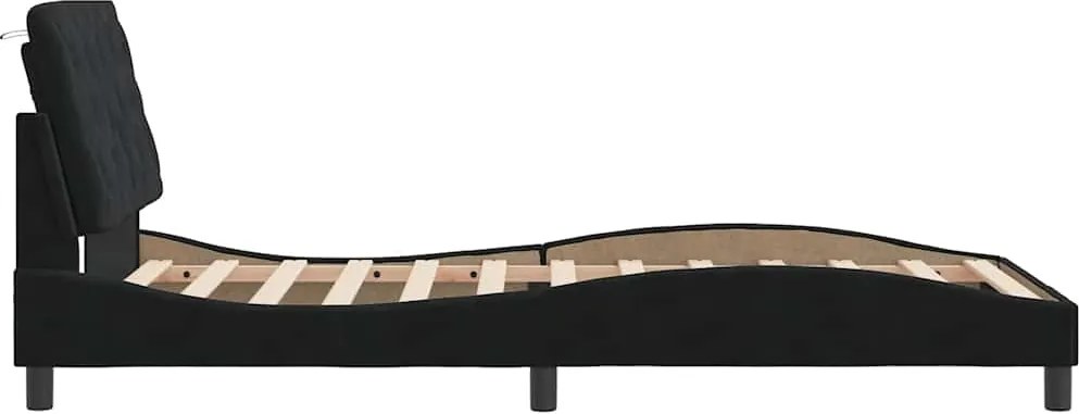 Rám postele bez matrace černý 100 x 200 cm samet 3207907