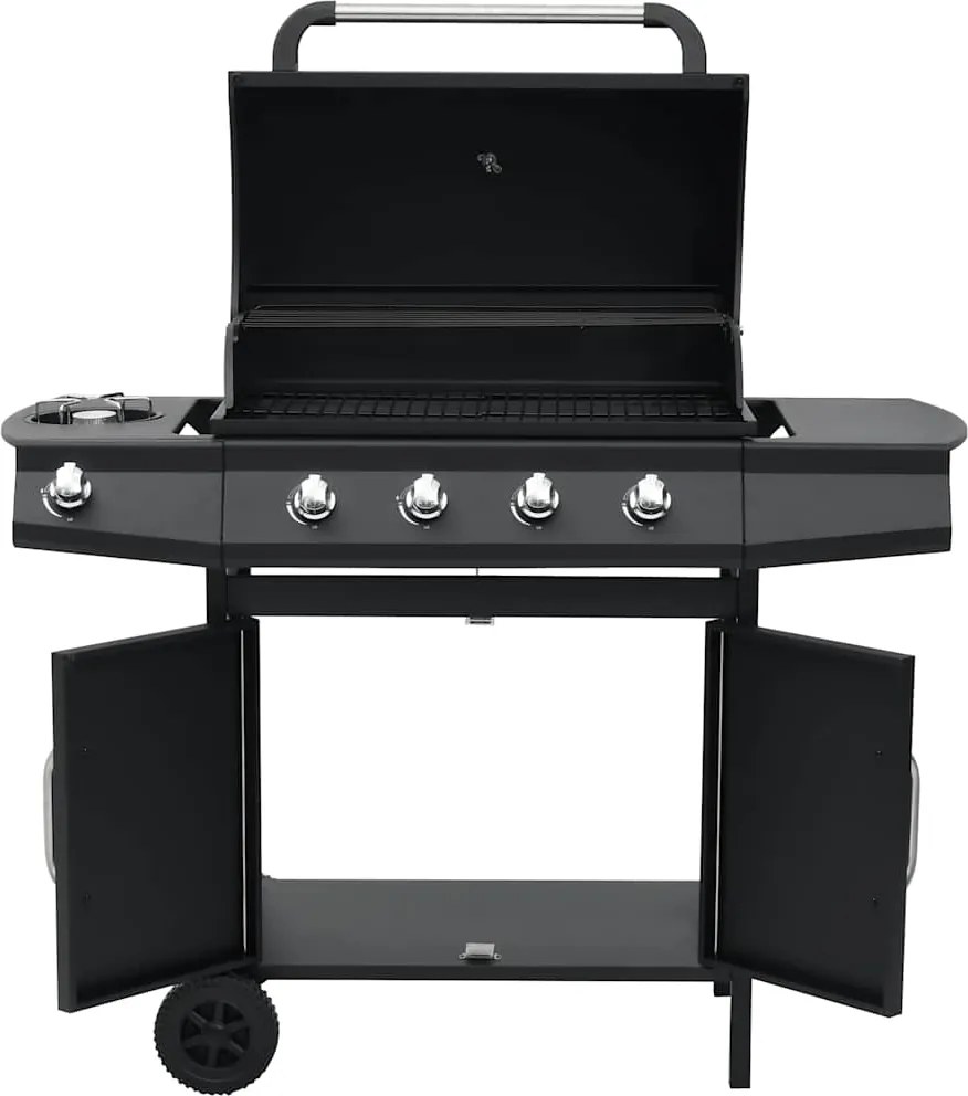 Plynový gril 4+1 hořáky černý ocel 310105
