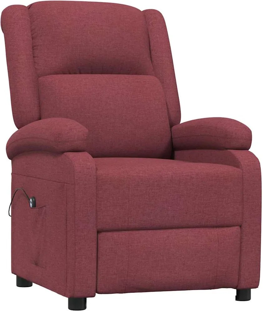 Elektrické polohovací křeslo vínové textil 3098356