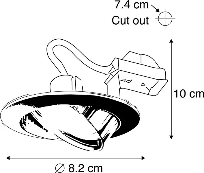 Chytré zapuštěné bodové svítidlo bílé nastavitelné vč. WiFi GU10 - Edu