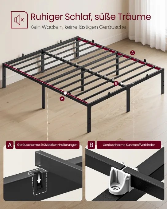 Kovová manželská postel 160 cm RMB155BD01
