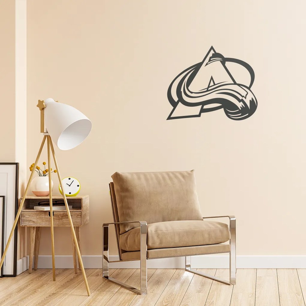 Živá Zeď Samolepka na zeď Hokejový tým Colorado Avalanche Barva: černá