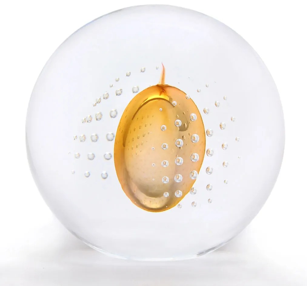 Skleněné těžítko - dekor 05, Zlatý topaz, 6 cm | České sklo od Artcristal Bohemia