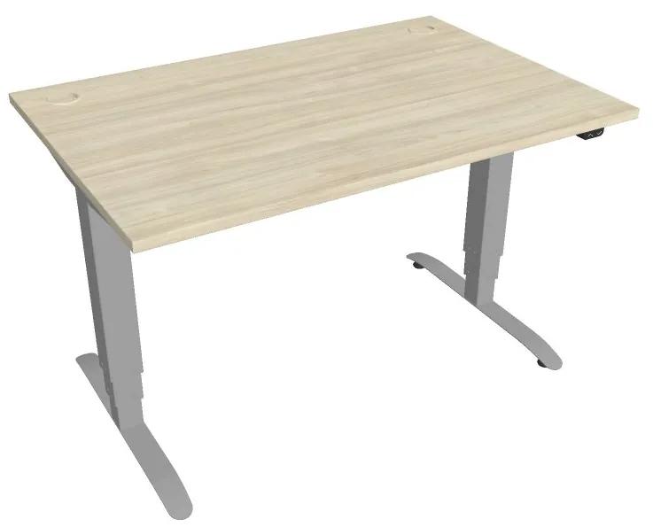Elektr. nastavitelný stůl 120x80 - HOBIS MOTION MS 3 1200 Dekor stolové desky: akát, Barva kovové podnože: stříbrná
