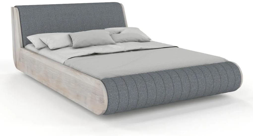 Dubová levitující postel Harald  cm - masiv 4 cm   Moření Visby - dub: Bělený olej Dub přírodní 160x200