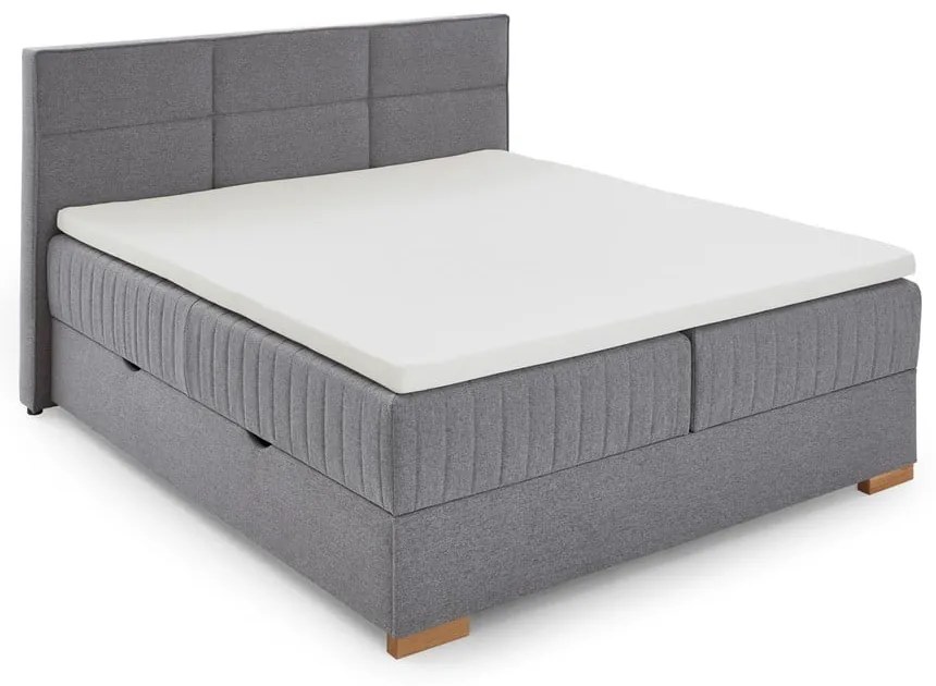 Šedá boxspring postel s úložným prostorem 160x200 cm Tambo – Meise Möbel