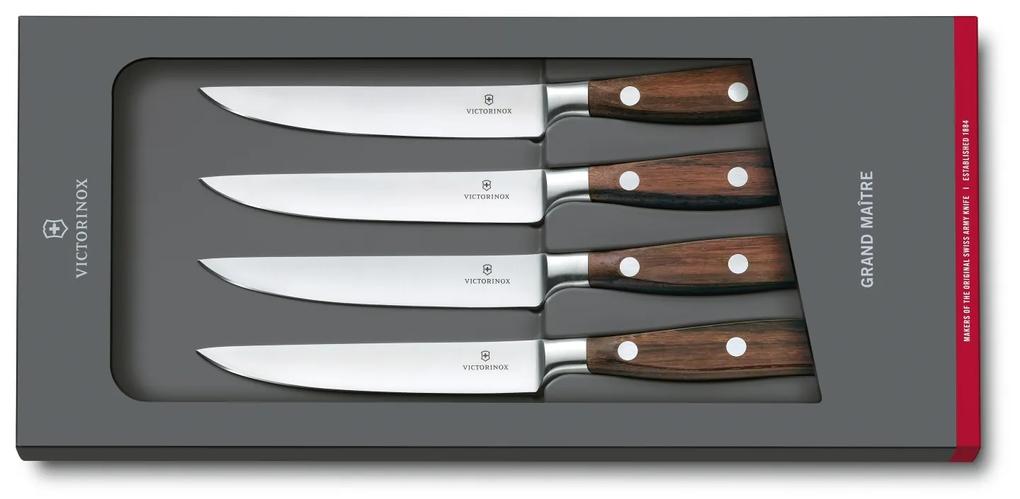 VICTORINOX Sada 4 steakových nožů Grand Maître Wood rovné ostří