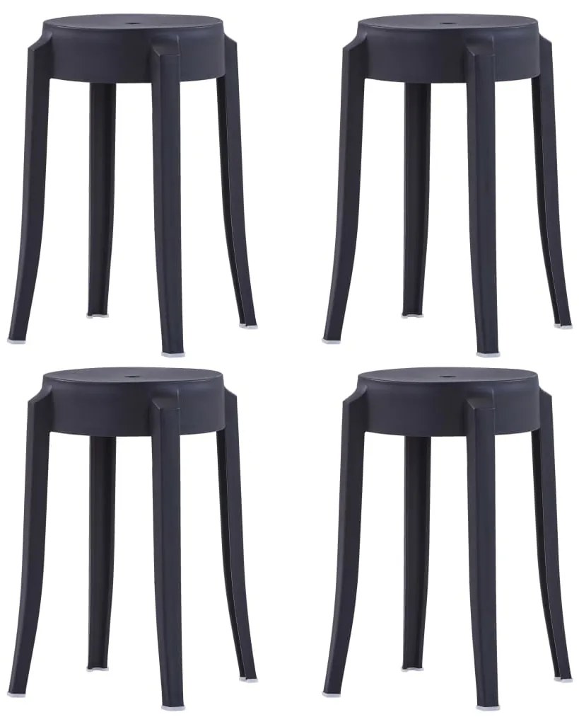 247278 vidaXL Stohovatelné stoličky 4 ks černé plast