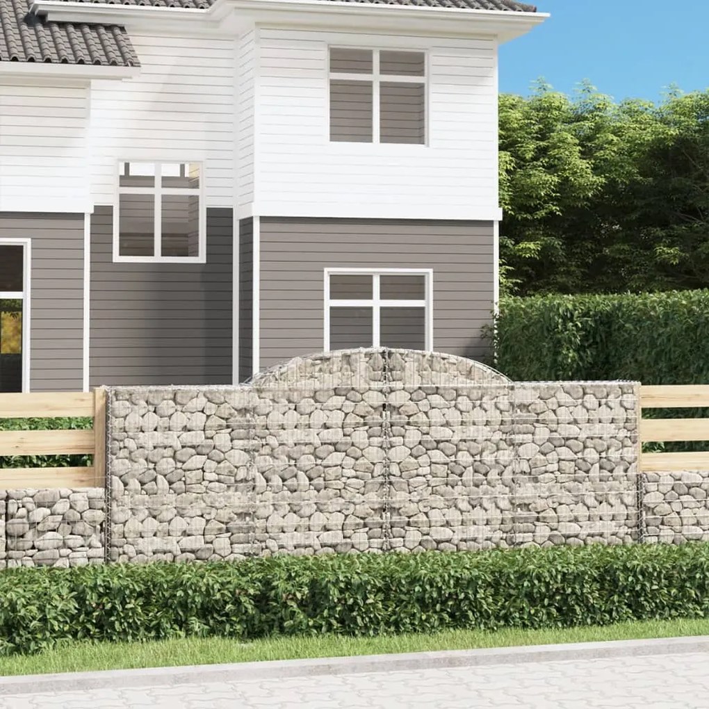 Klenuté gabionové koše 11ks 300x30x120/140cm pozinkované železo 3146548