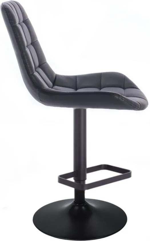 LuxuryForm DESIGN Barová židle PARIS na černé kulaté podstavě - černá