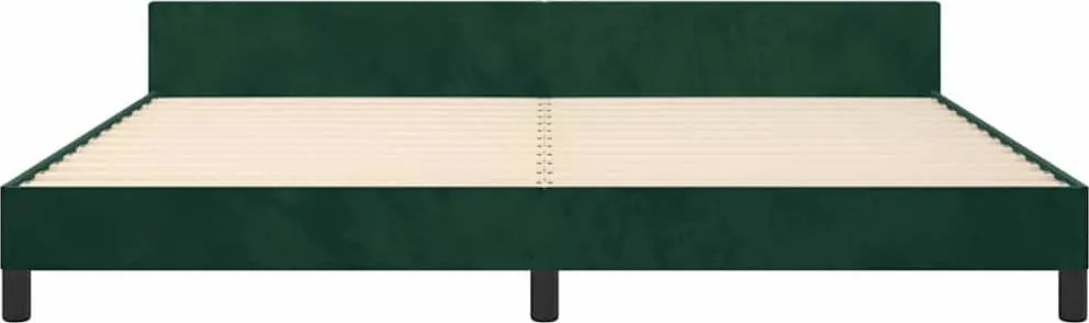 Rám postele bez matrace tmavě zelená 200 x 200 cm samet 3125656