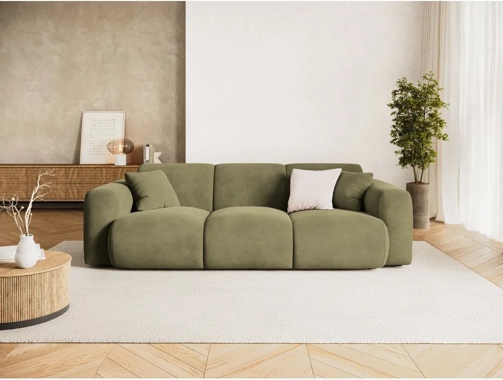 Khaki sametová pohovka 235 cm Molino – Micadoni