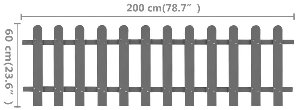 vidaXL Marketos Laťkový plot WPC 200 x 60 cm